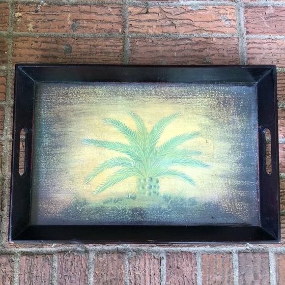 Pier 1 | Accents | Vintage Pier Palm Tree Leaf Serving Tray Light Wood ...